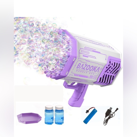 Toys | Bubble Gun Maker Machine Blower 69 Holes Automatic Bubbles ...